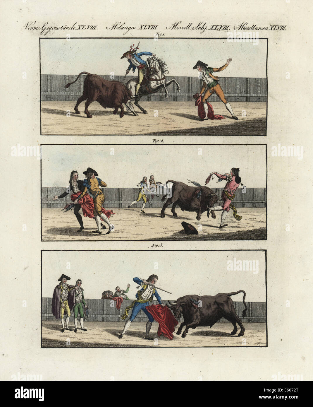 Bullfight engraving hi-res stock photography and images - Alamy