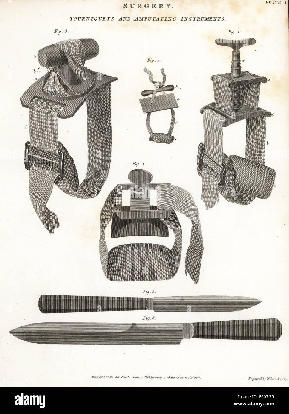 Surgical equipment, tourniquets, amputation instruments, 19th century ...