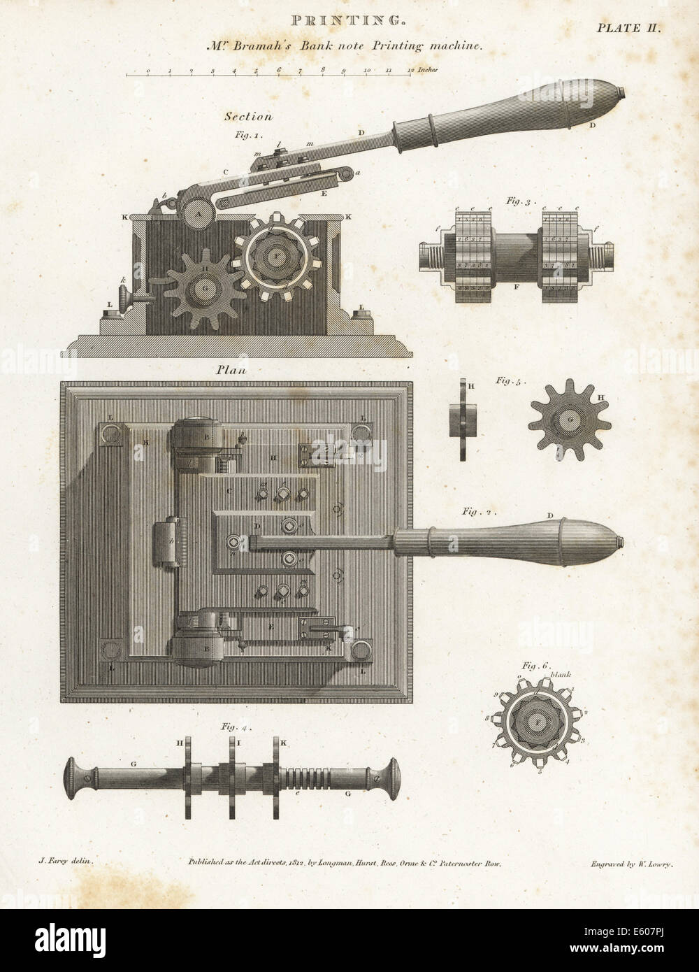 John Bramah's banknote press for printing sequential serial numbers ...