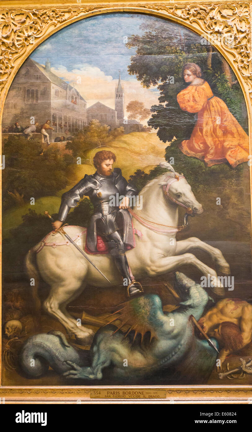 St George and the dragon-icon in Vatican museum Stock Photo - Alamy