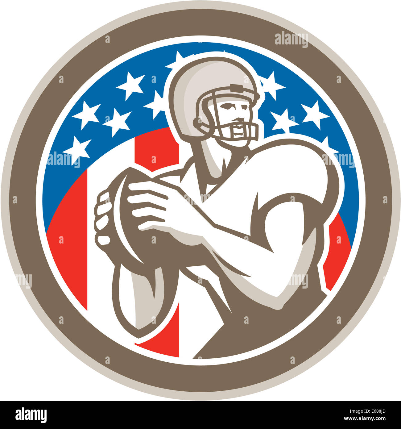 Illustration of an american football gridiron quarterback player ...