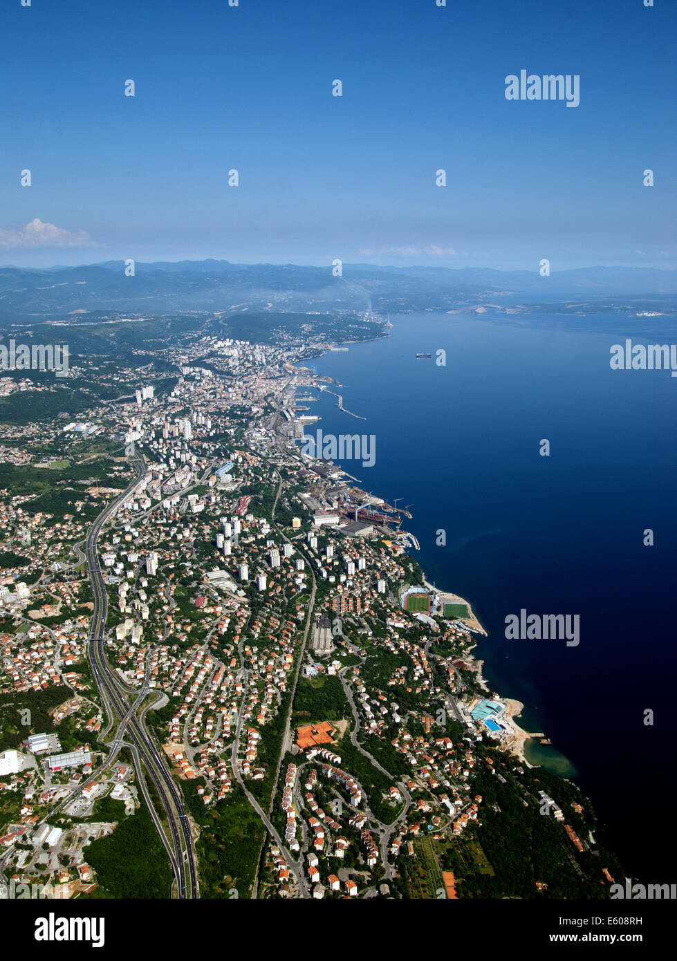 Panoramic Bird Eye View at the Rijeka City Stock Photo - Alamy