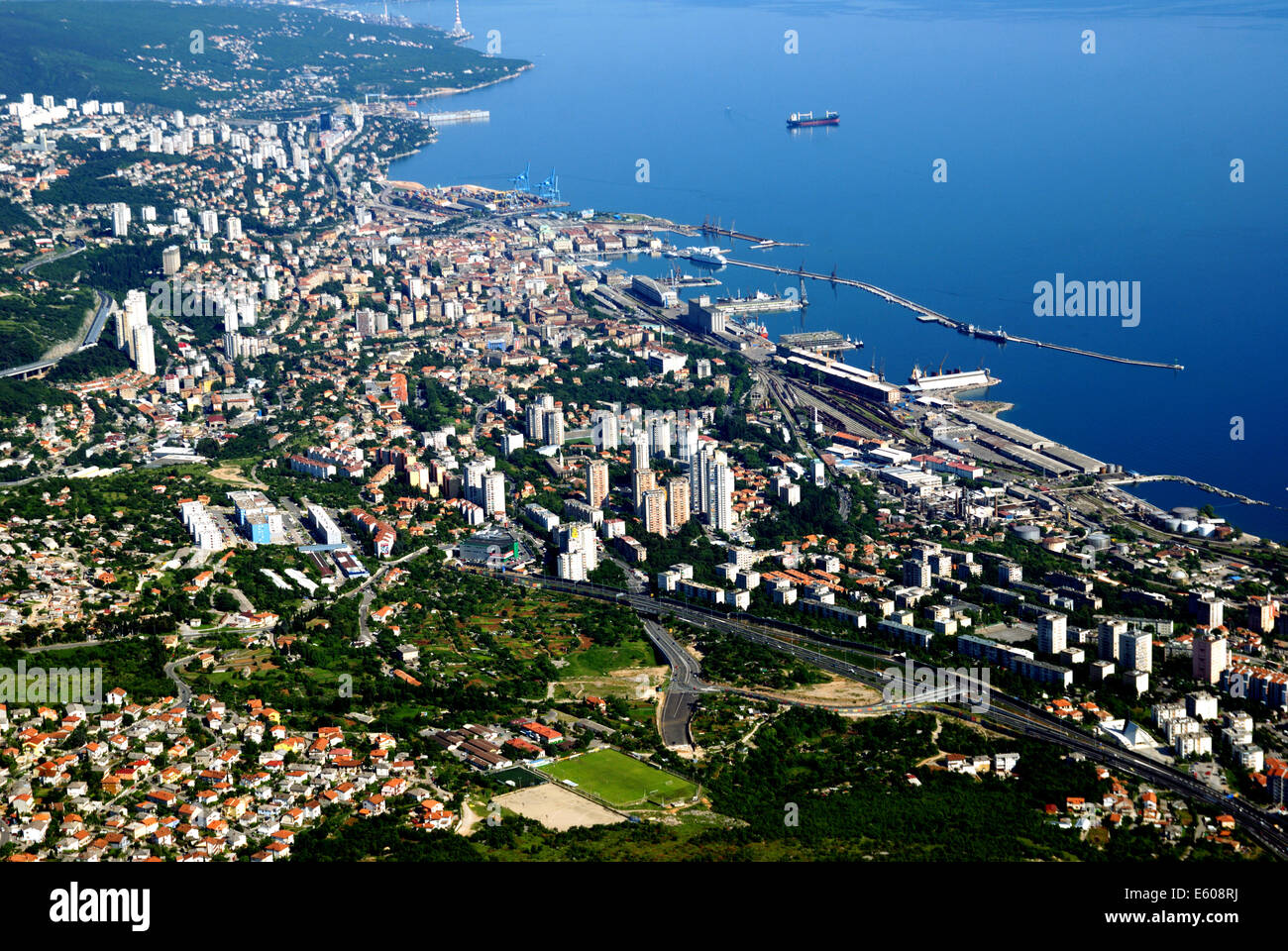 Panoramic Bird Eye View at the Rijeka City Stock Photo - Alamy