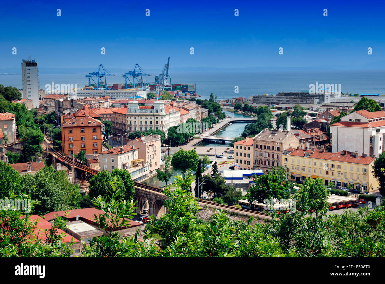 Panoramic View of Rijeka and River Rjecina Sea Estuary Stock Photo - Alamy