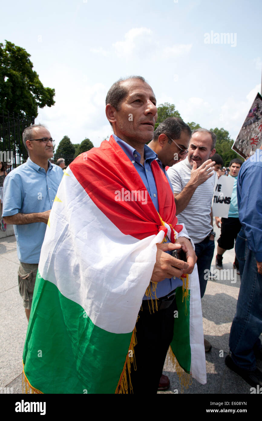 Washington, DC USA. 09th Aug, 2014. Kurdish-Americans gather in front ...