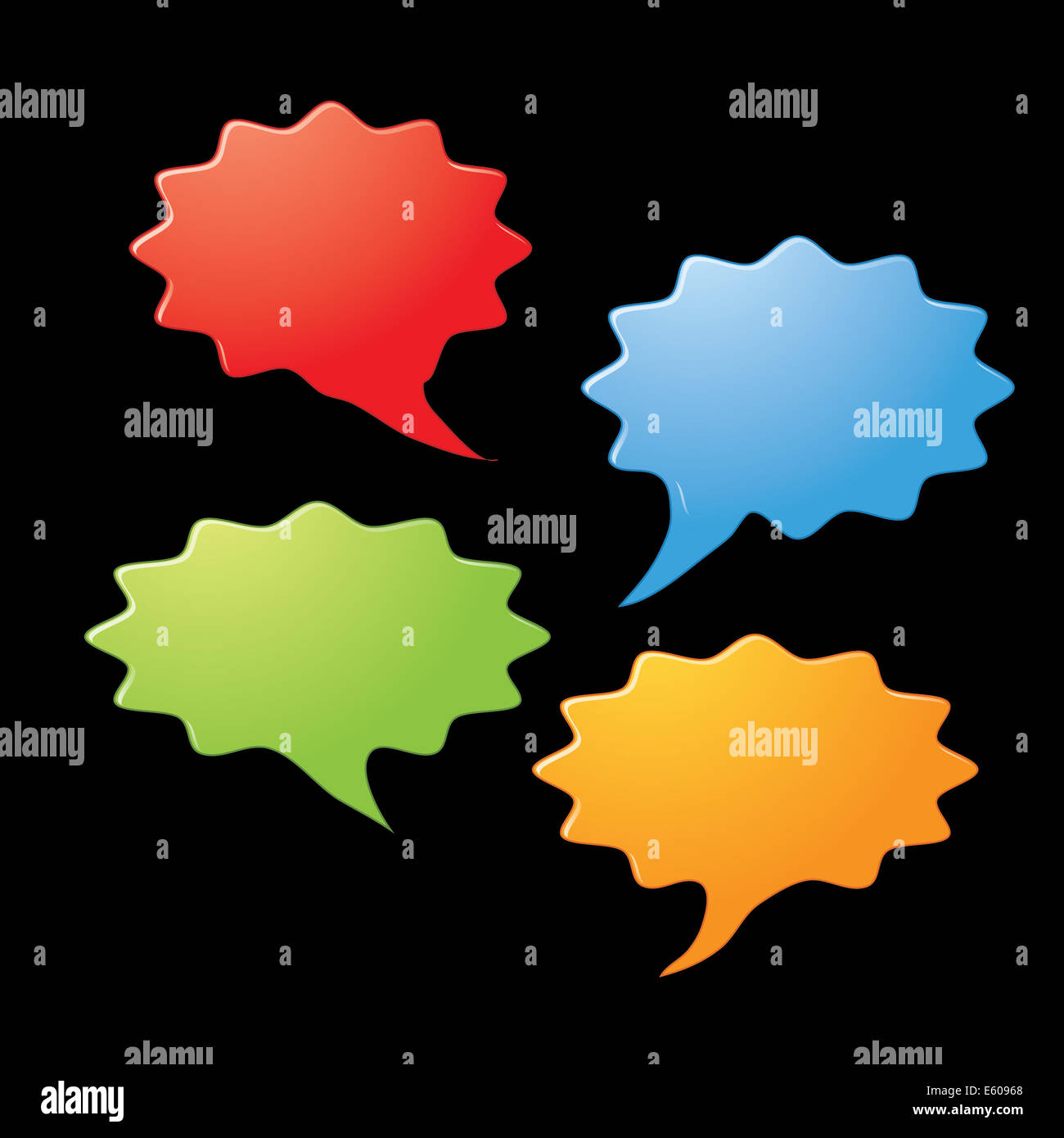 colorful dialog speech bubbles icons Stock Photo - Alamy