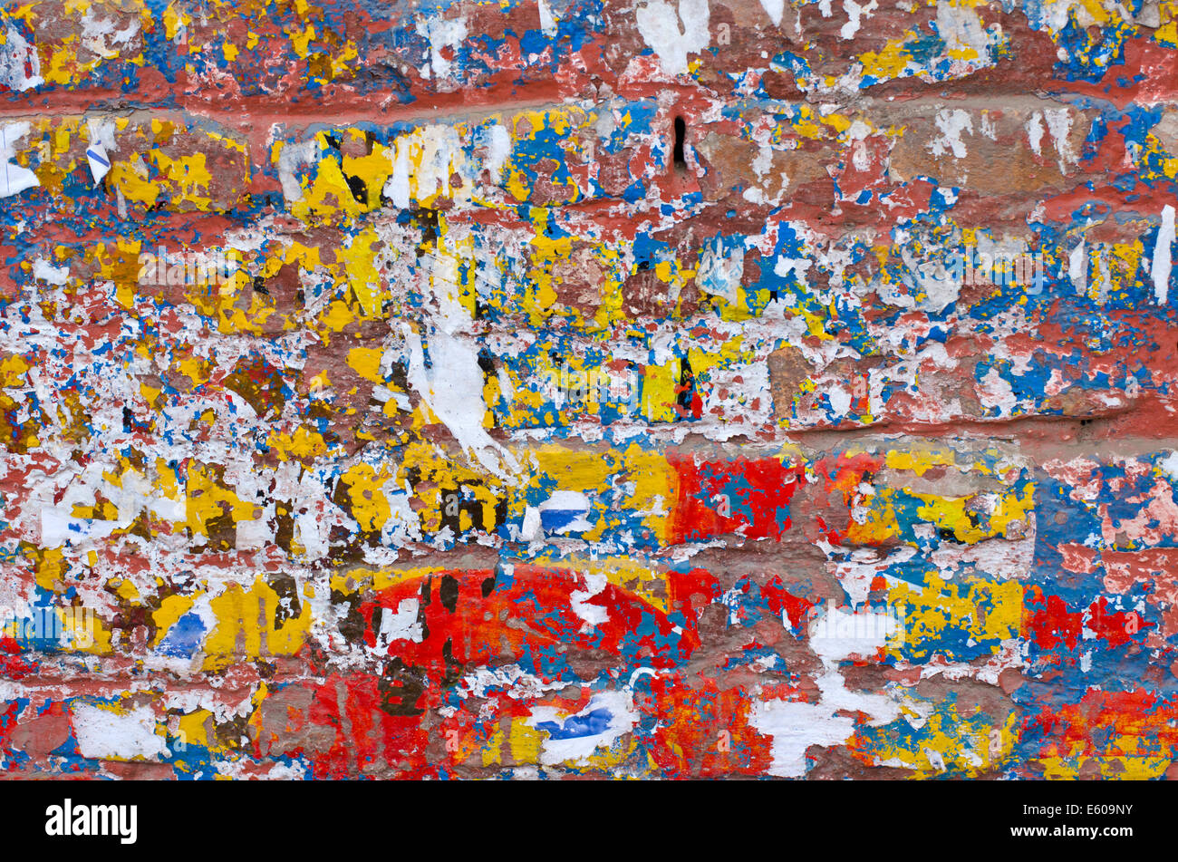 old colorful asian brick wall background and texture Stock Photo - Alamy