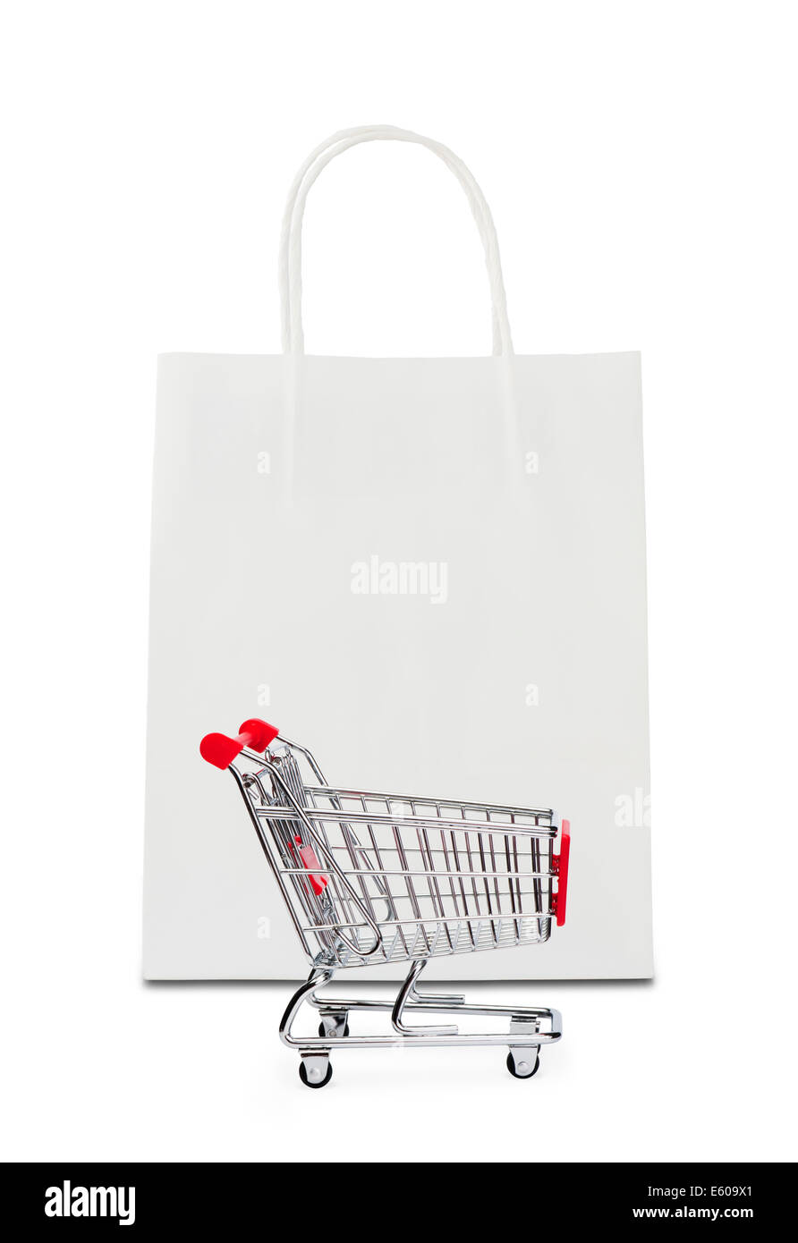 Shopping bag with cart Stock Photo - Alamy