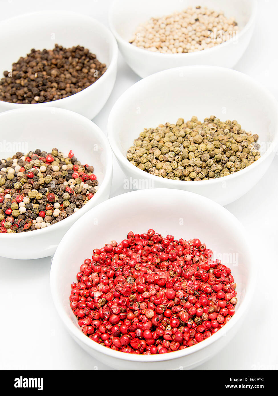 pepper bowls in a white background Stock Photo - Alamy