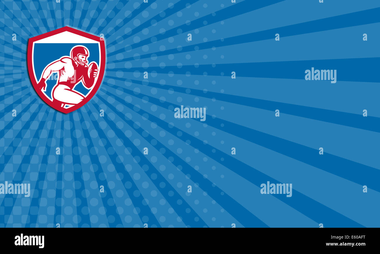 Business card showing illustration of an american football gridiron ...