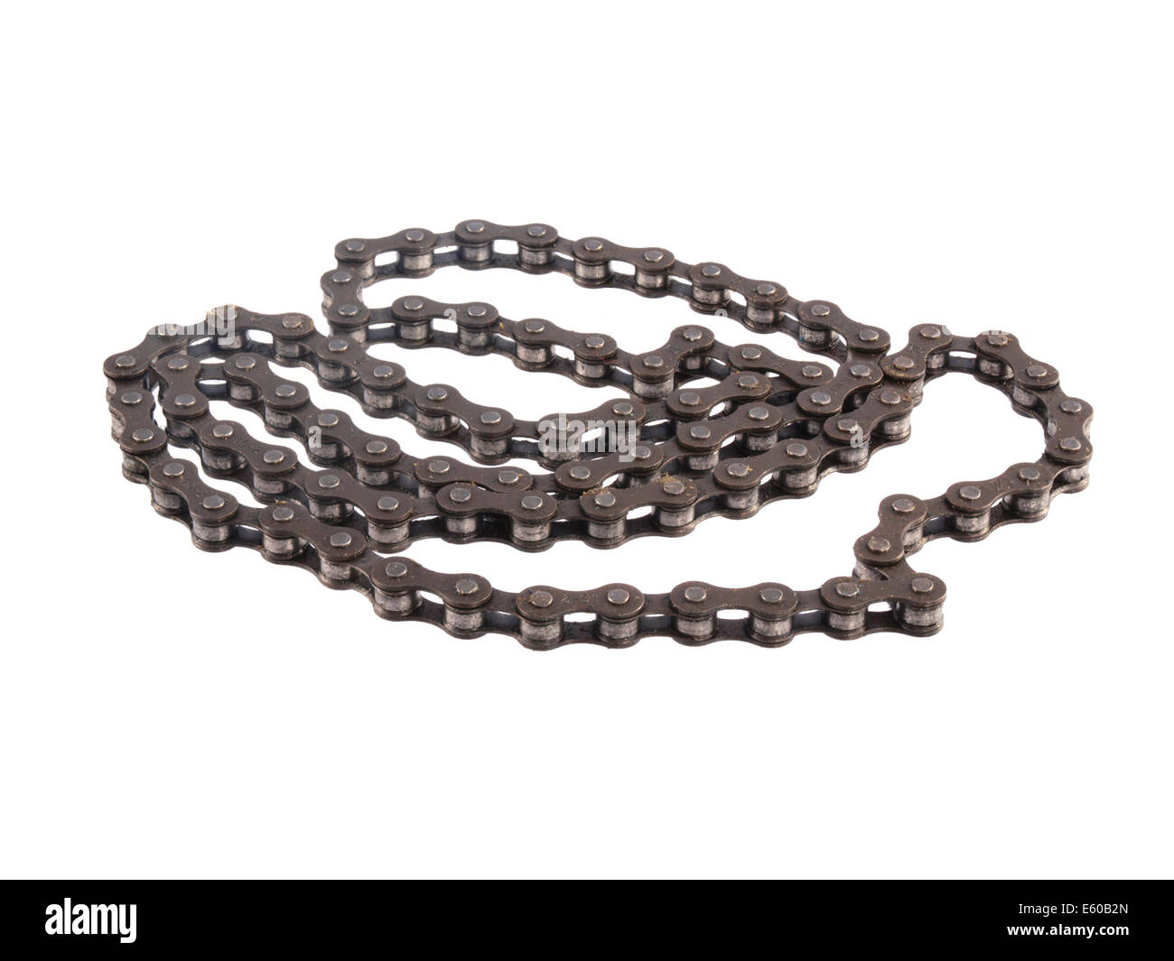 Close up photo of a bicycle chain on a white background Stock Photo - Alamy