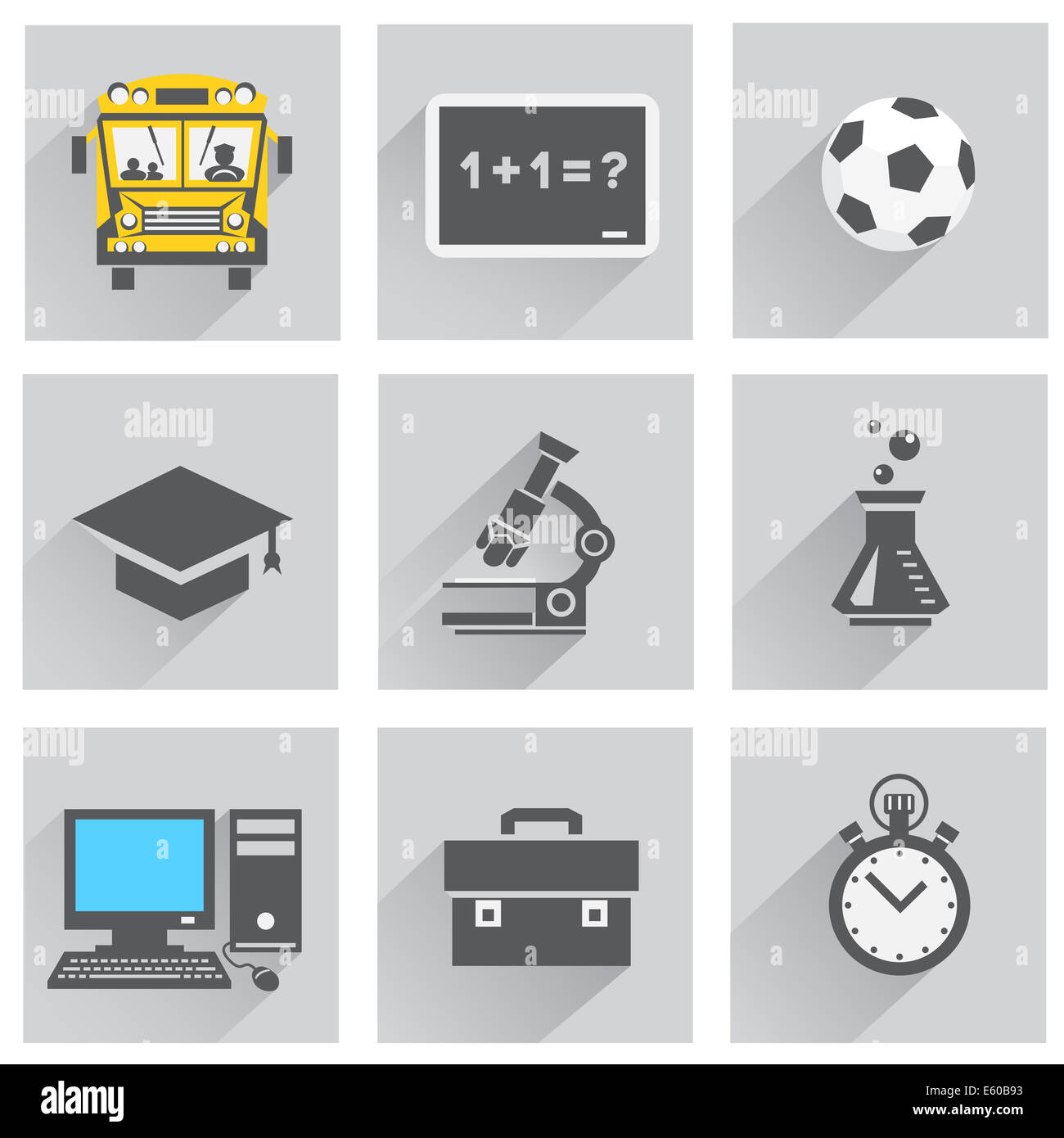 school icon set Stock Photo - Alamy