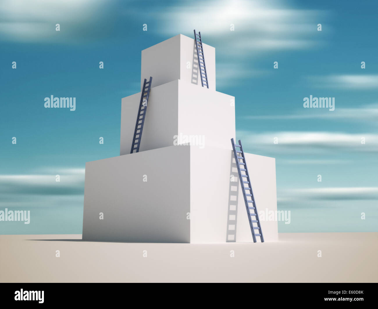 Ladders leaning against a tower - 3d render illustration Stock Photo ...
