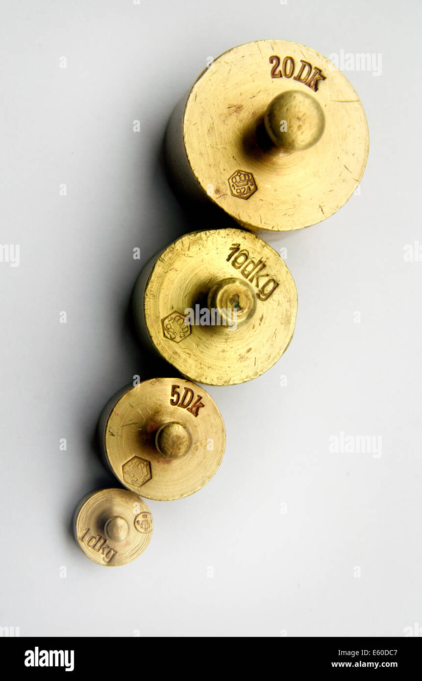 Old-Style Gold Weight Isolated on White Background Stock Photo - Alamy