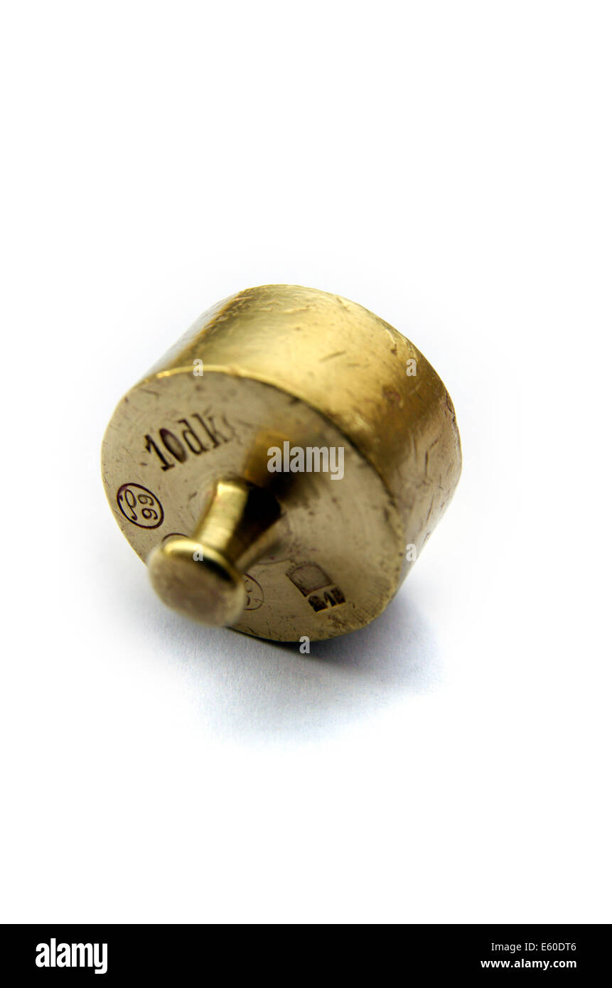 Old-Style Gold Weight Isolated on White Background Stock Photo - Alamy