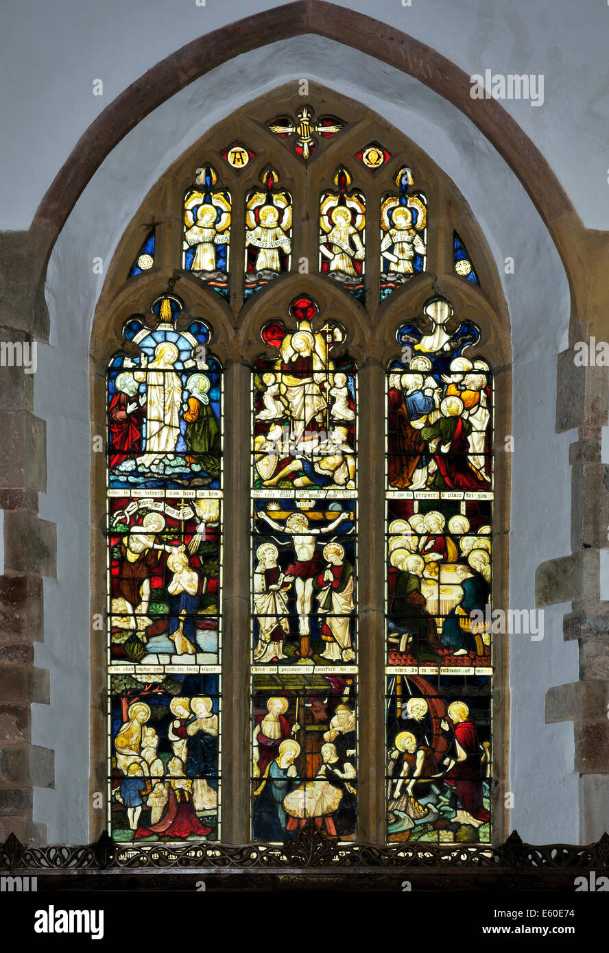 Stained Glass Window, Church of All Saints, Selworthy, Nr. Porlock ...