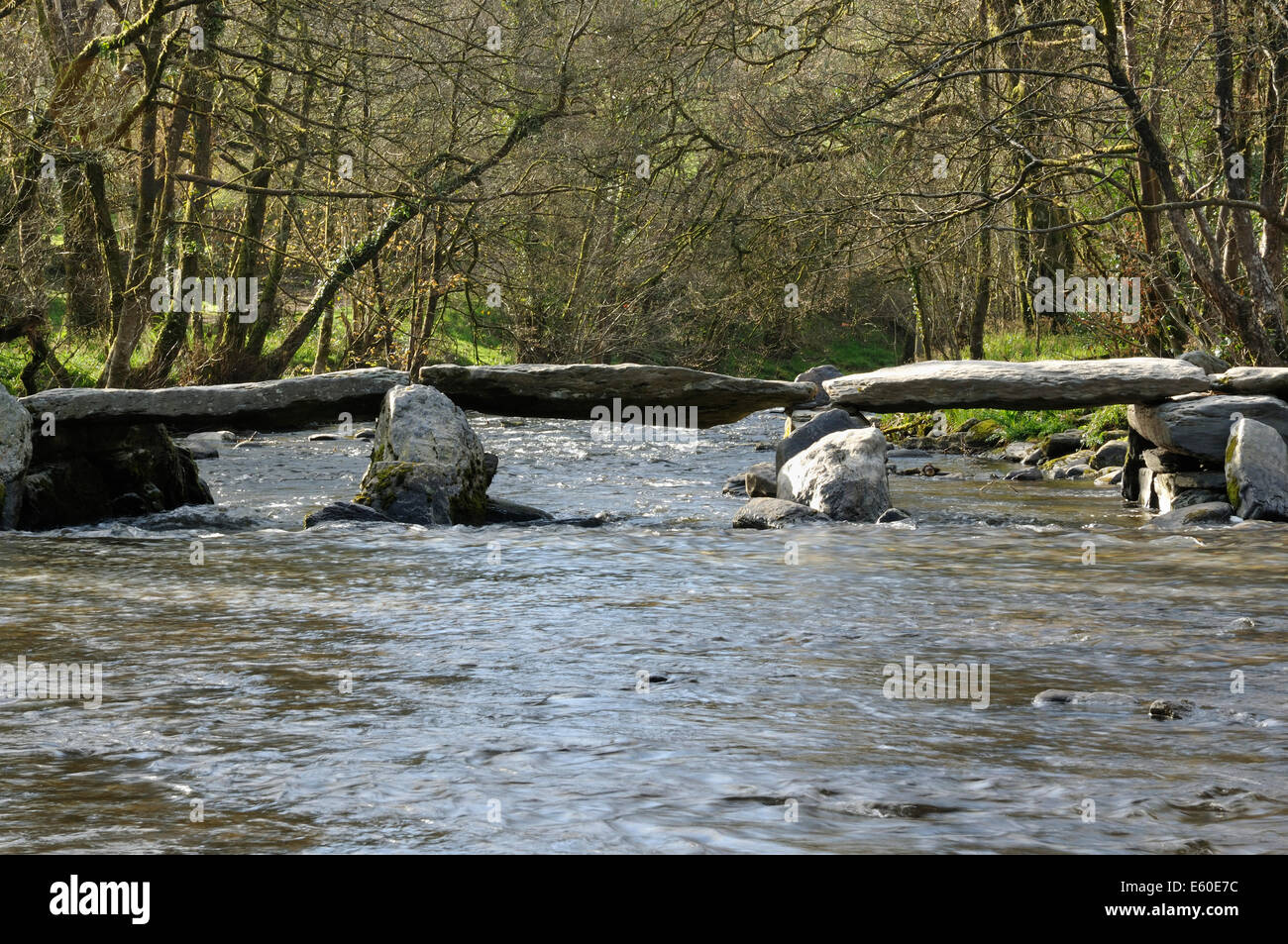 Tarr Steps Clapper Bridge over River Barle near Withypool Viewed from ...