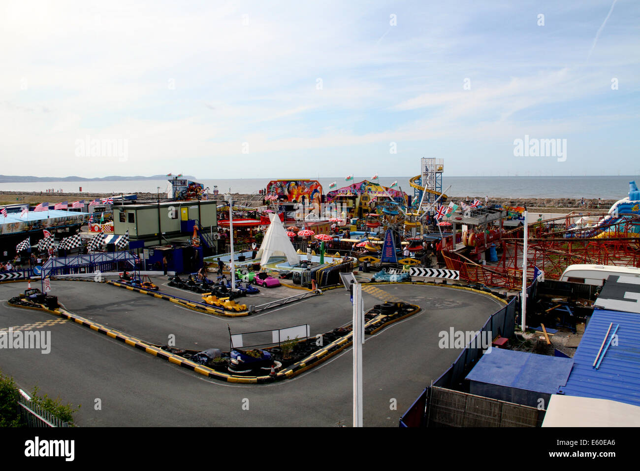 Colorful funfair at Towyn North Wales Stock Photo - Alamy