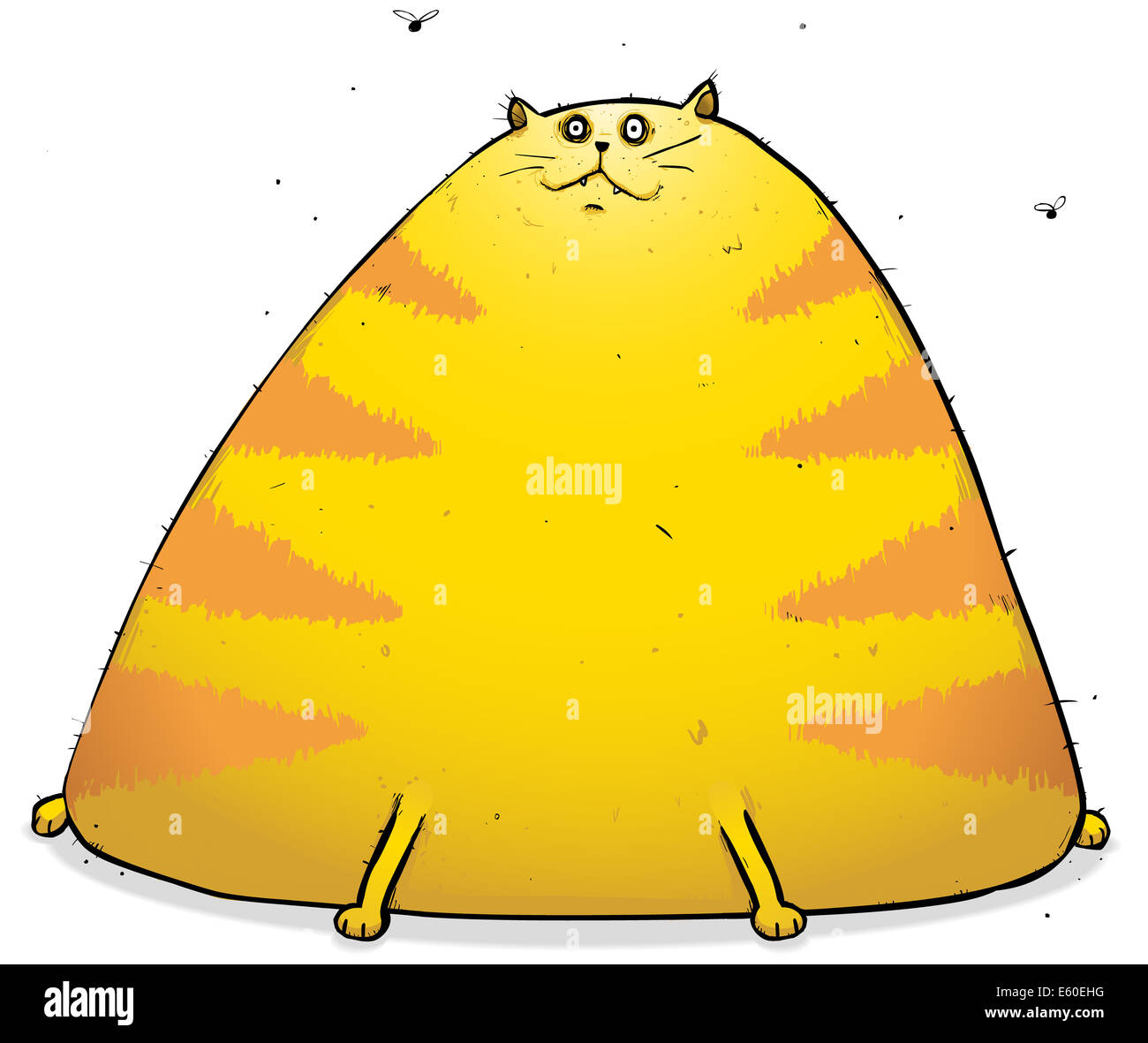 Illustration of Eggy the fat cat looking... well... quite fat and ...