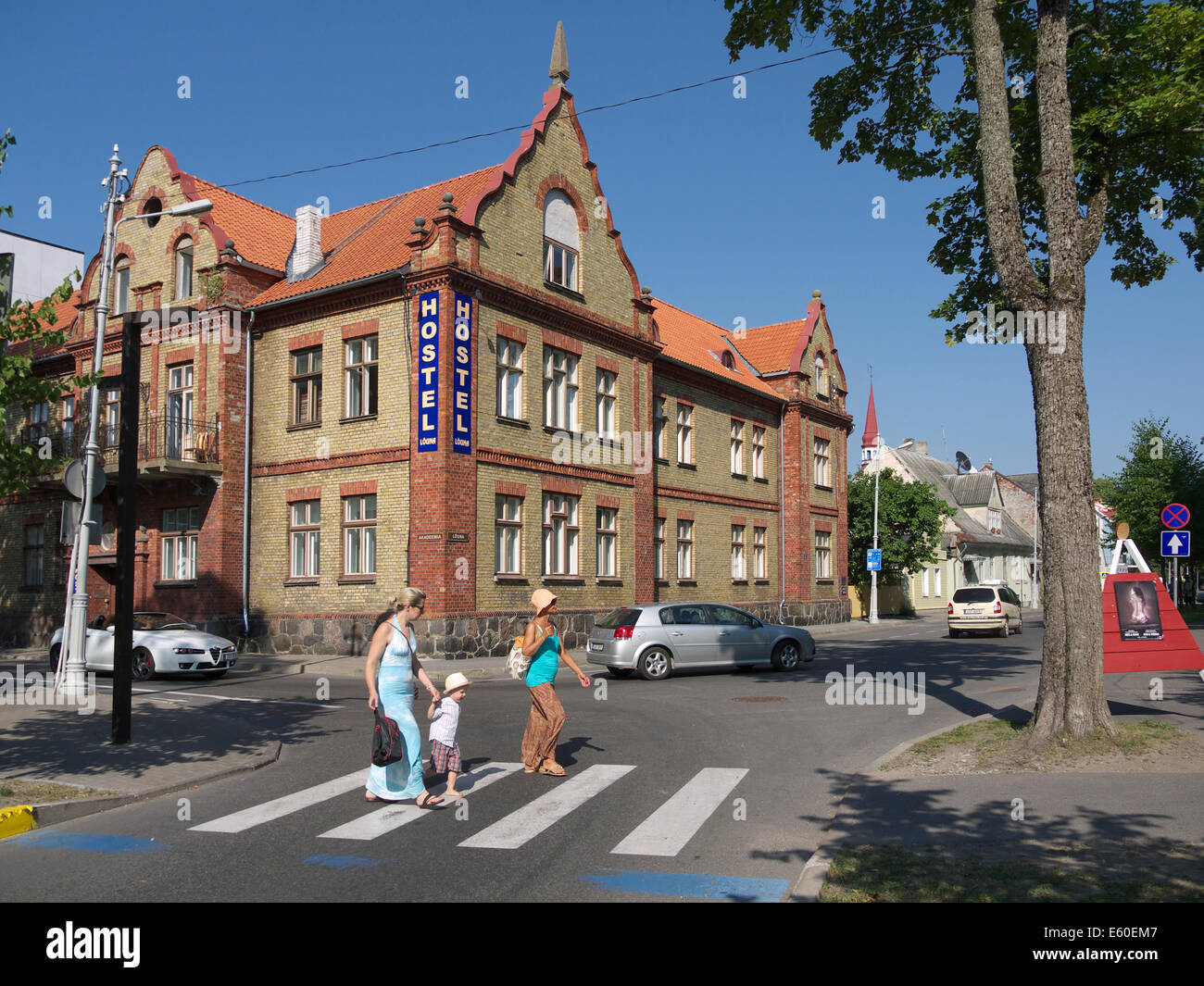 Street crossing in Corner of Akadeemia and Lõuna street in Pärnu ...