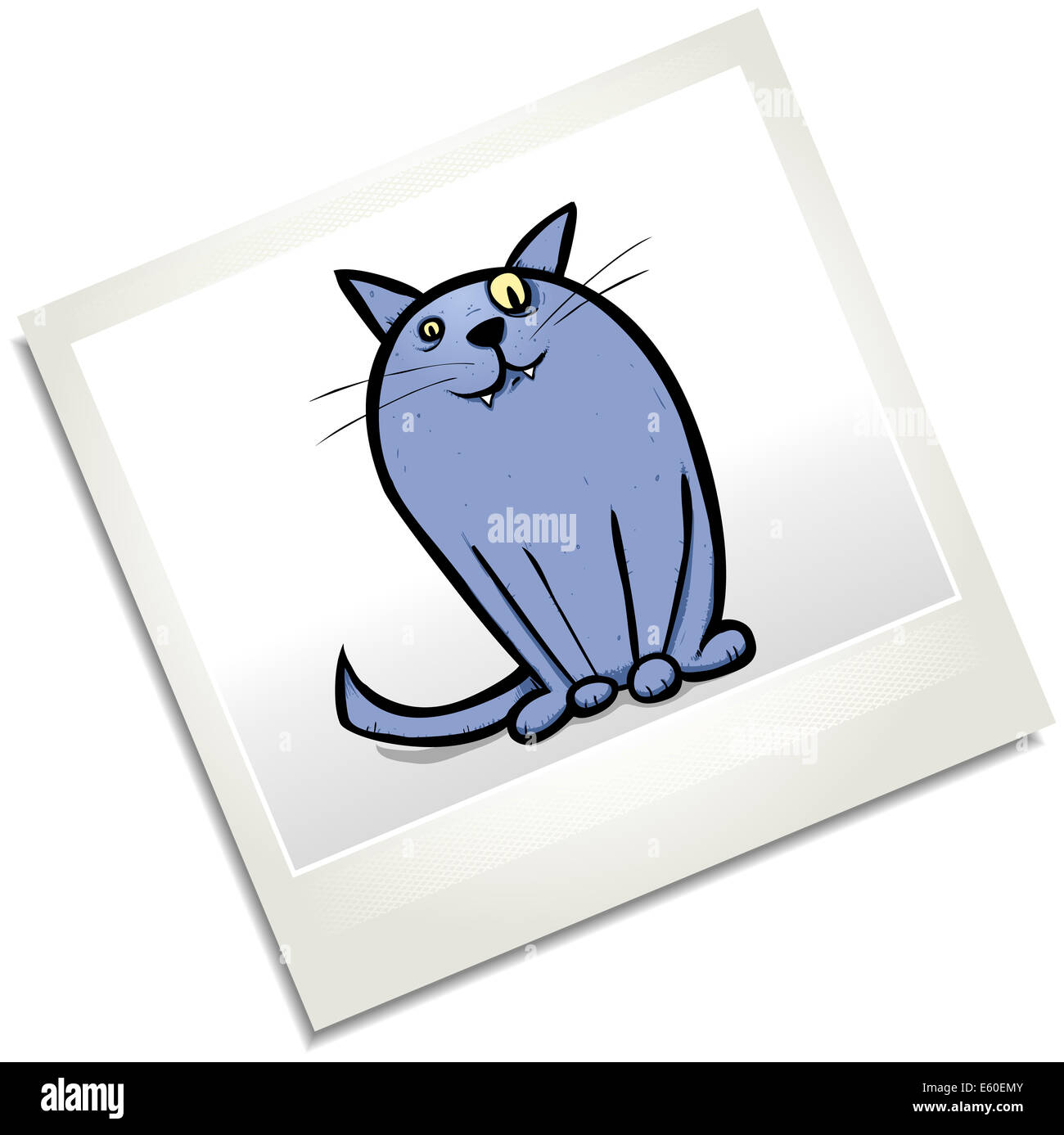 Illustration of a polaroid of Smuggie, the enigmatic moggy Stock Photo ...