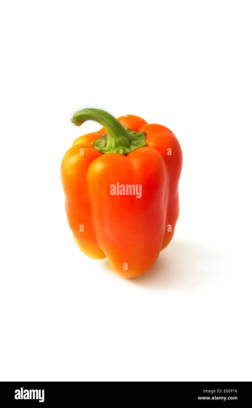 Orange Paprika Isolated On The White Background Stock Photo - Alamy