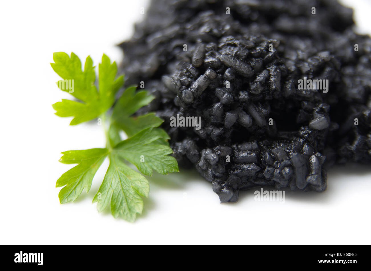 Black Boiled Rice Isolated On The White Background Stock Photo - Alamy