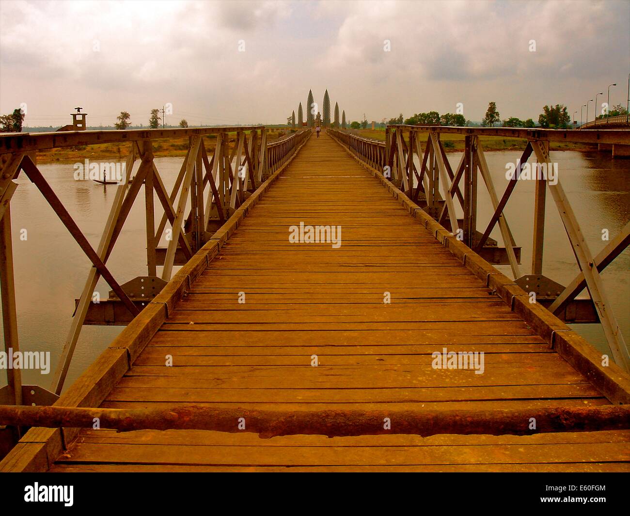 A foot bridge across the Ben Hai river, marking the former DMZ near Hue ...