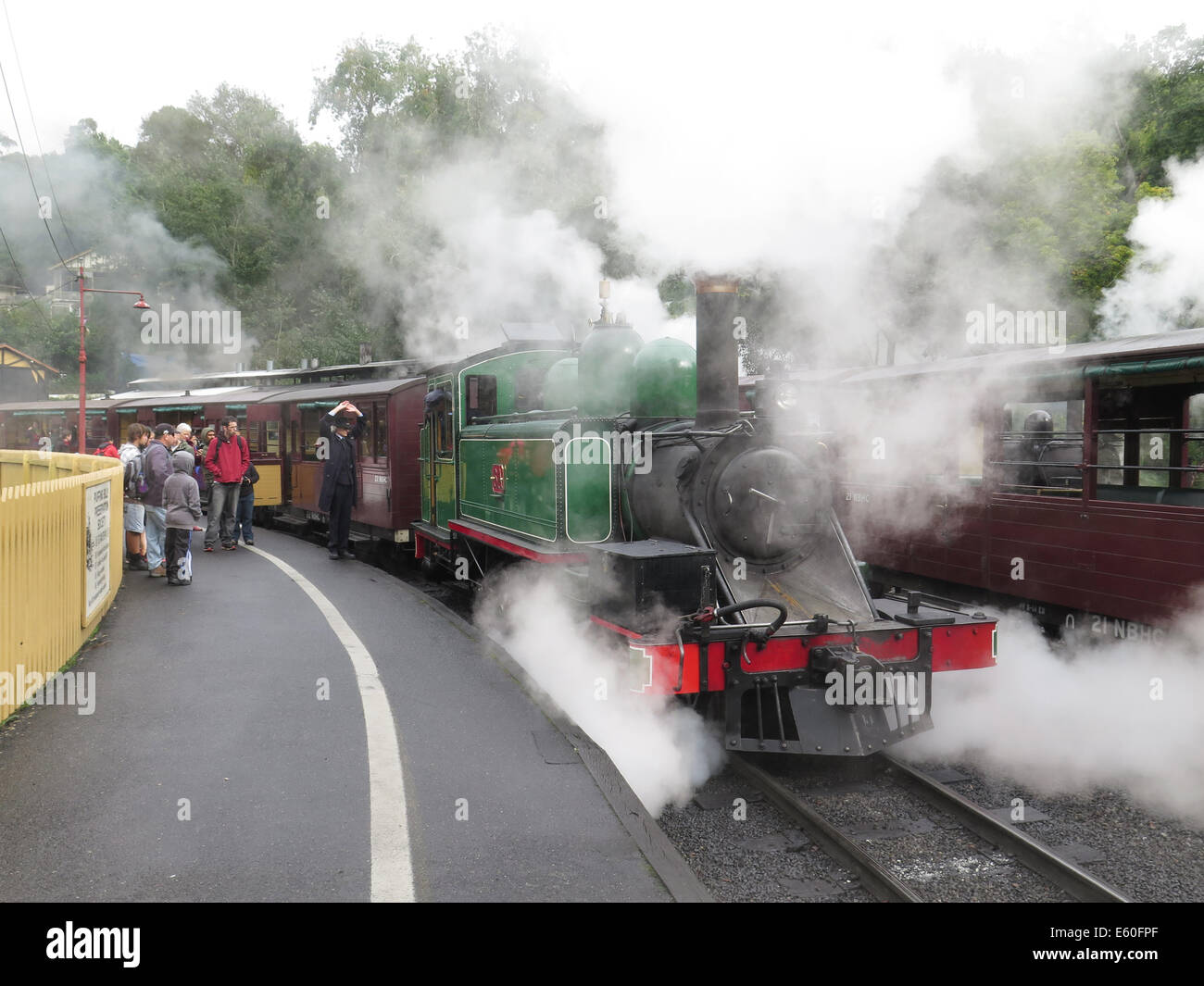 Puffing Billy Steam Train at Belgrave, Victoria, Australia Stock Photo ...