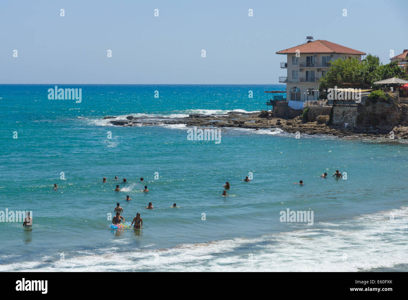 The beaches on the coastline. Side. Turkey Stock Photo - Alamy