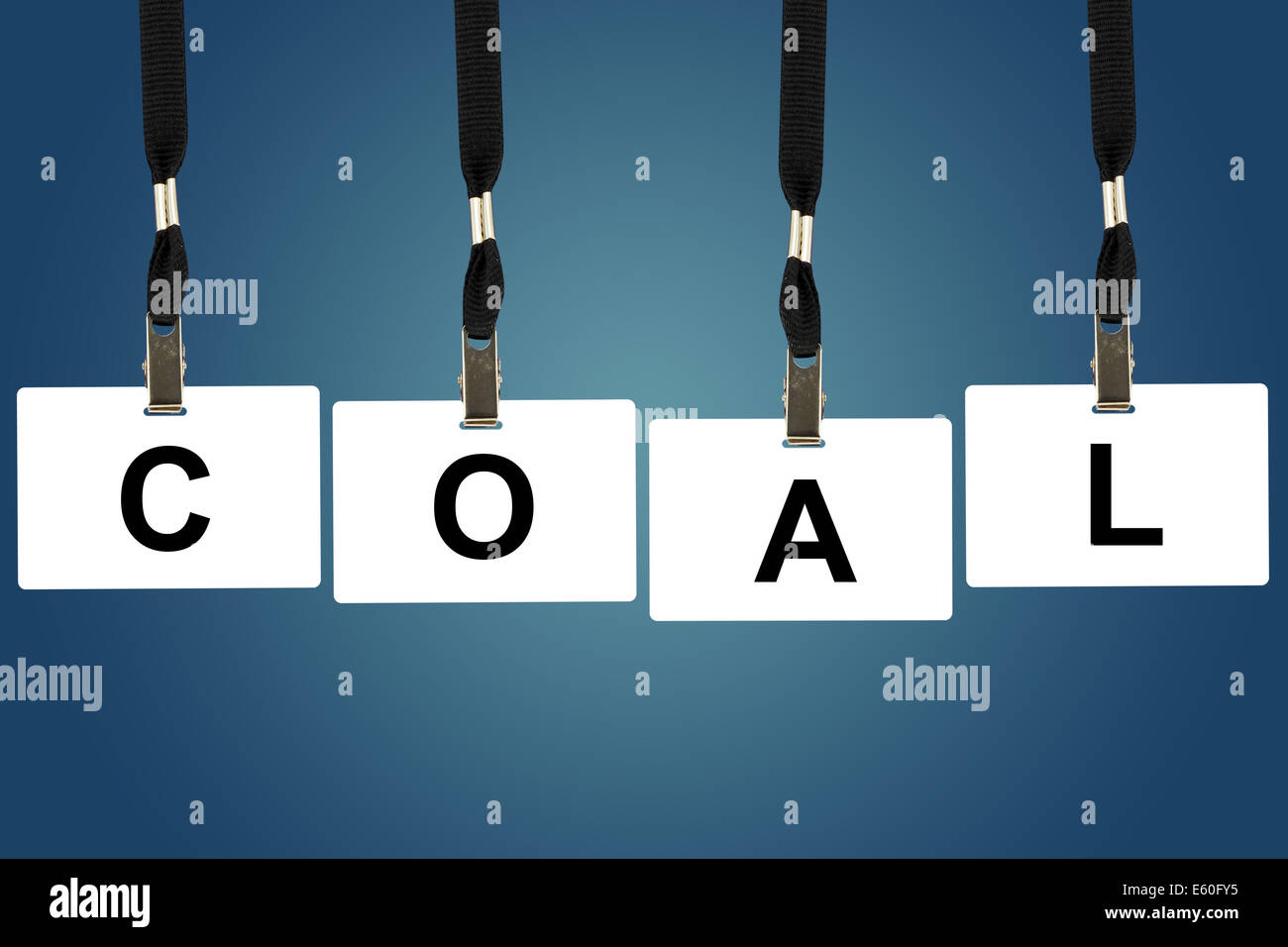 coal word on badge with blue background Stock Photo - Alamy