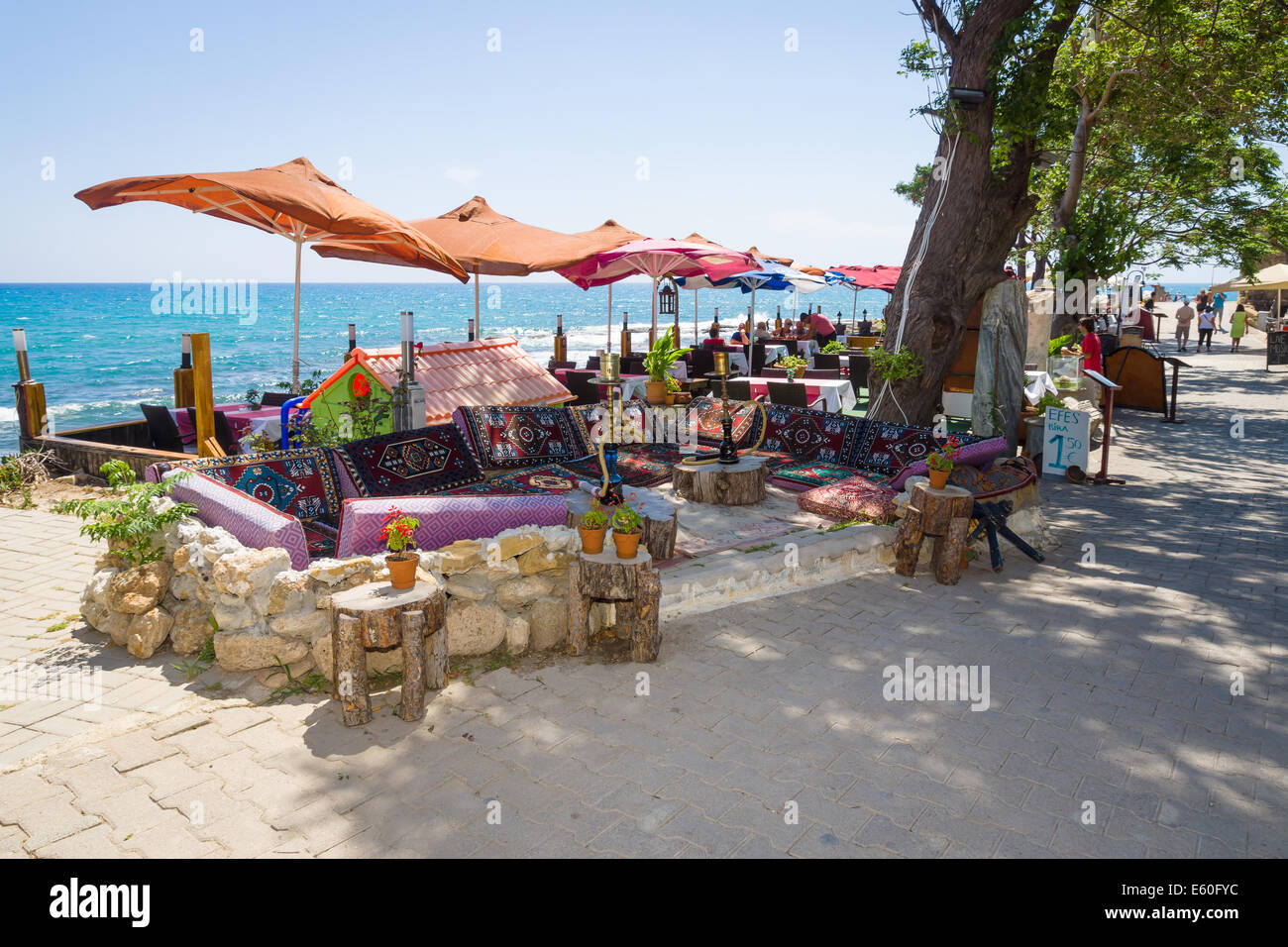 Restaurant on the waterfront. Side. Turkey Stock Photo - Alamy