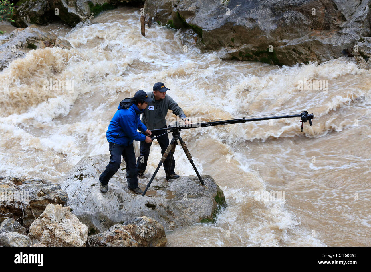Beijing, China's Qinghai Province. 30th June, 2014. Two photographers from IBE (Imaging ...