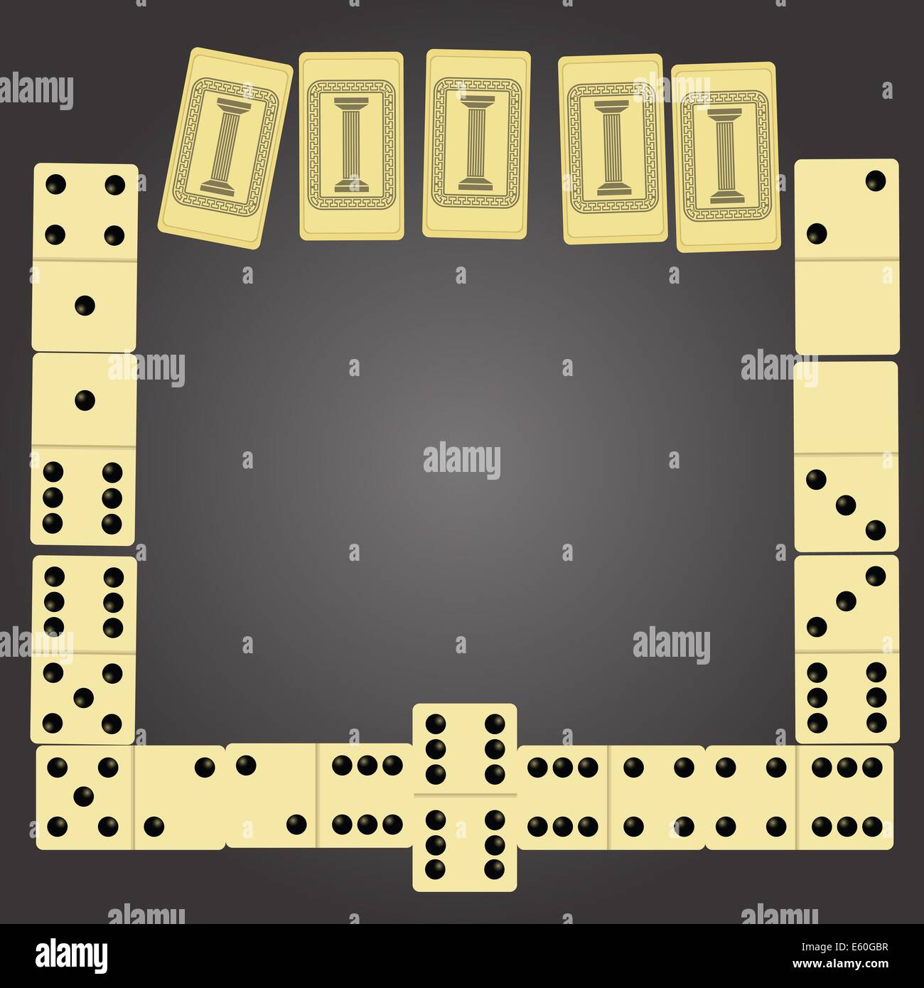 colorful illustration with domino pieces on a dark background for your ...