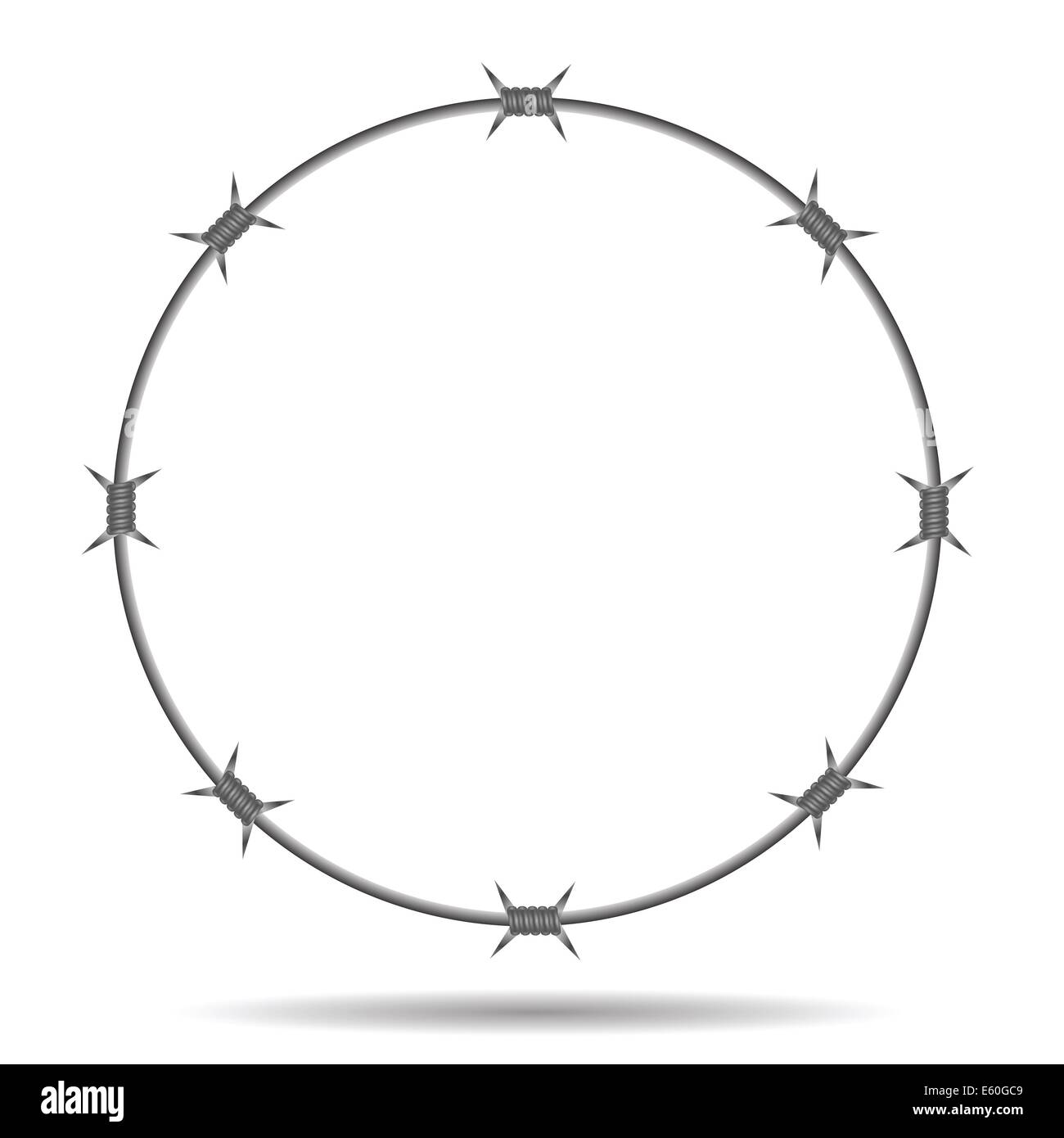 colorful illustration with barbed wire frame on a white background for ...