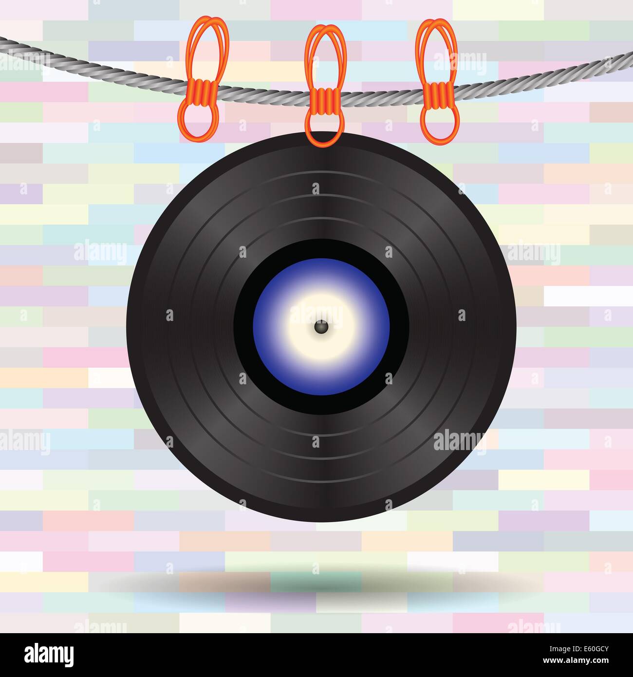 colorful illustration with vinyl record for your design Stock Photo - Alamy