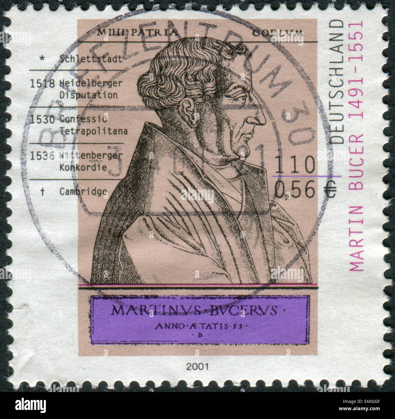 GERMANY - CIRCA 2001: Postage stamp printed in Germany, shows Martin ...