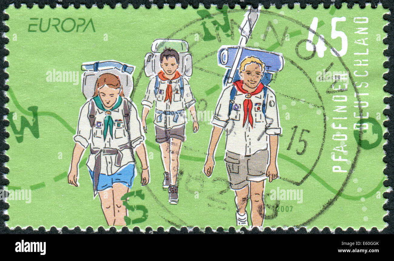 GERMANY - CIRCA 2007: A stamp printed in Germany, shows the Scouts ...