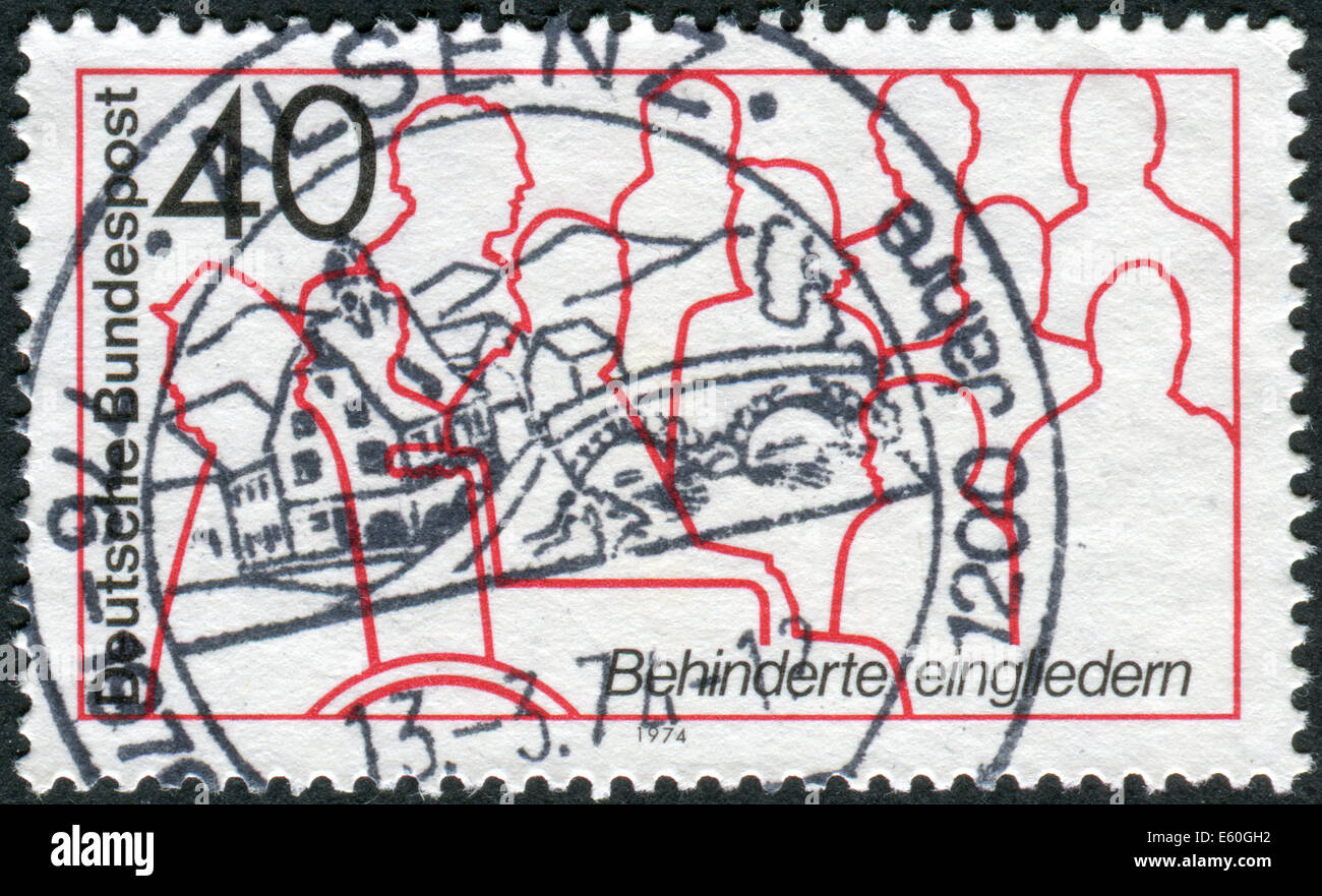 GERMANY - CIRCA 1974: Postage stamp printed in Germany, dedicated to ...