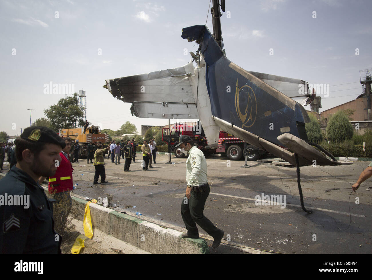 Tehran, Iran. 10th Aug, 2014. August 10, 2014 - Tehran, Iran - A crane ...