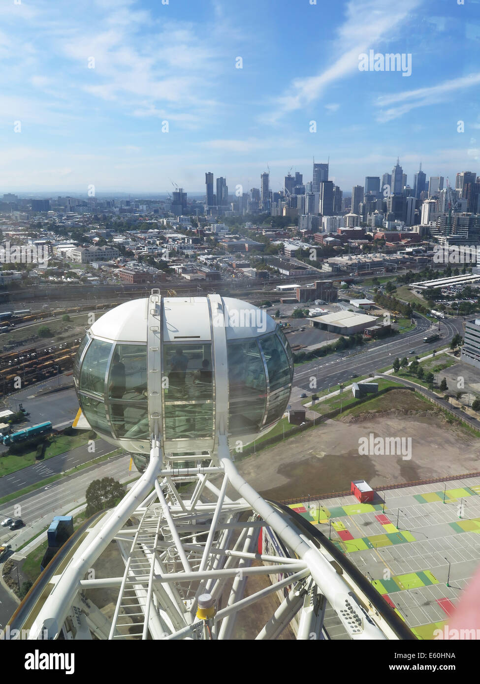 View of a cabin on the Melbourne Star Observation Wheel, Melbourne and ...