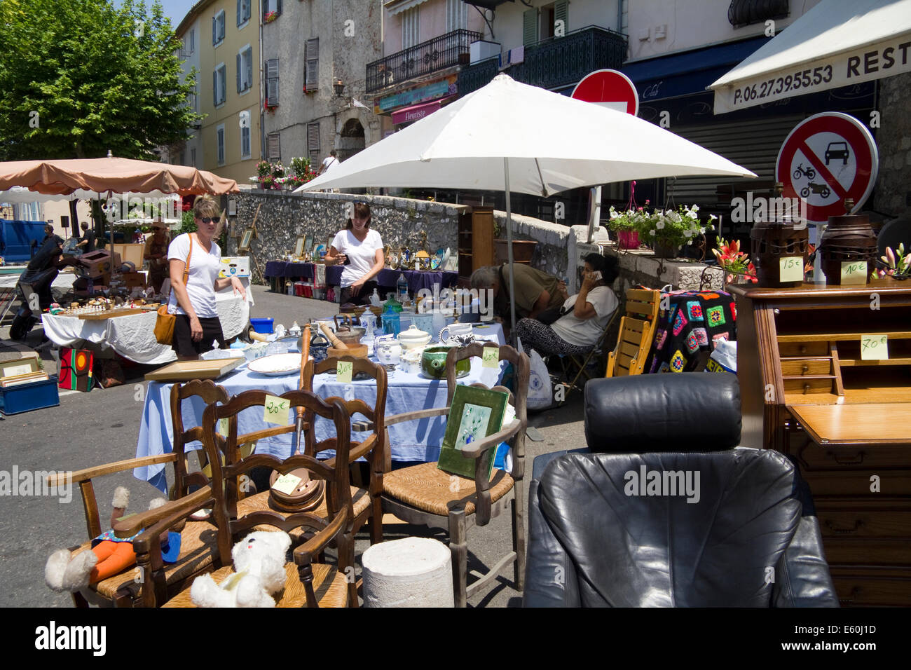 Flea market Antibes France Stock Photo - Alamy