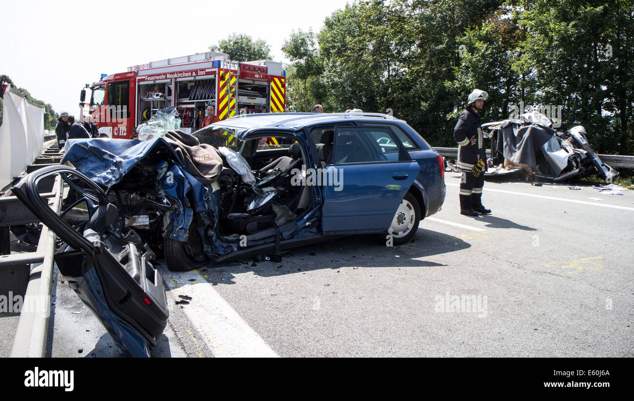 Rescue forces help at the accident scene on the motorway A3 between ...