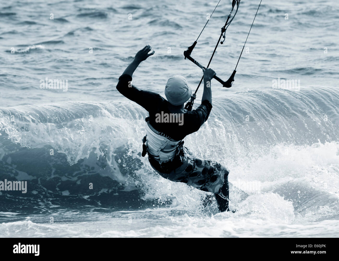 Kiteboarder enjoy surfing in ocean. Vietnam Stock Photo - Alamy