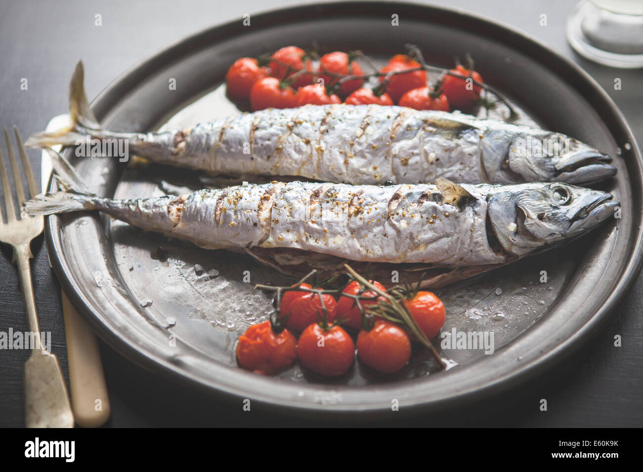 a plate of fresh mackerel Stock Photo - Alamy
