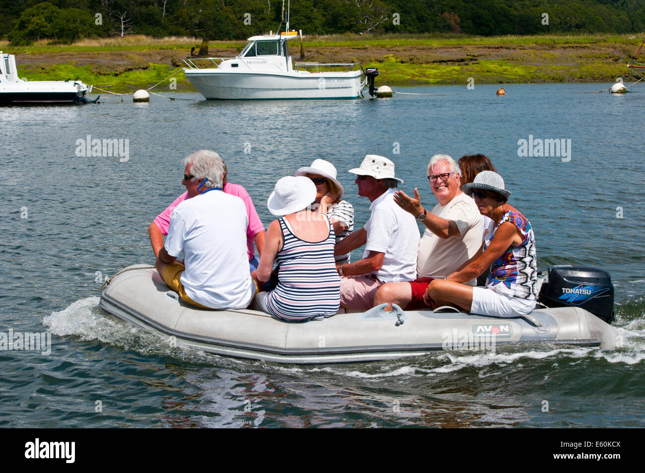 Rubber dingy boat tender Stock Photo - Alamy