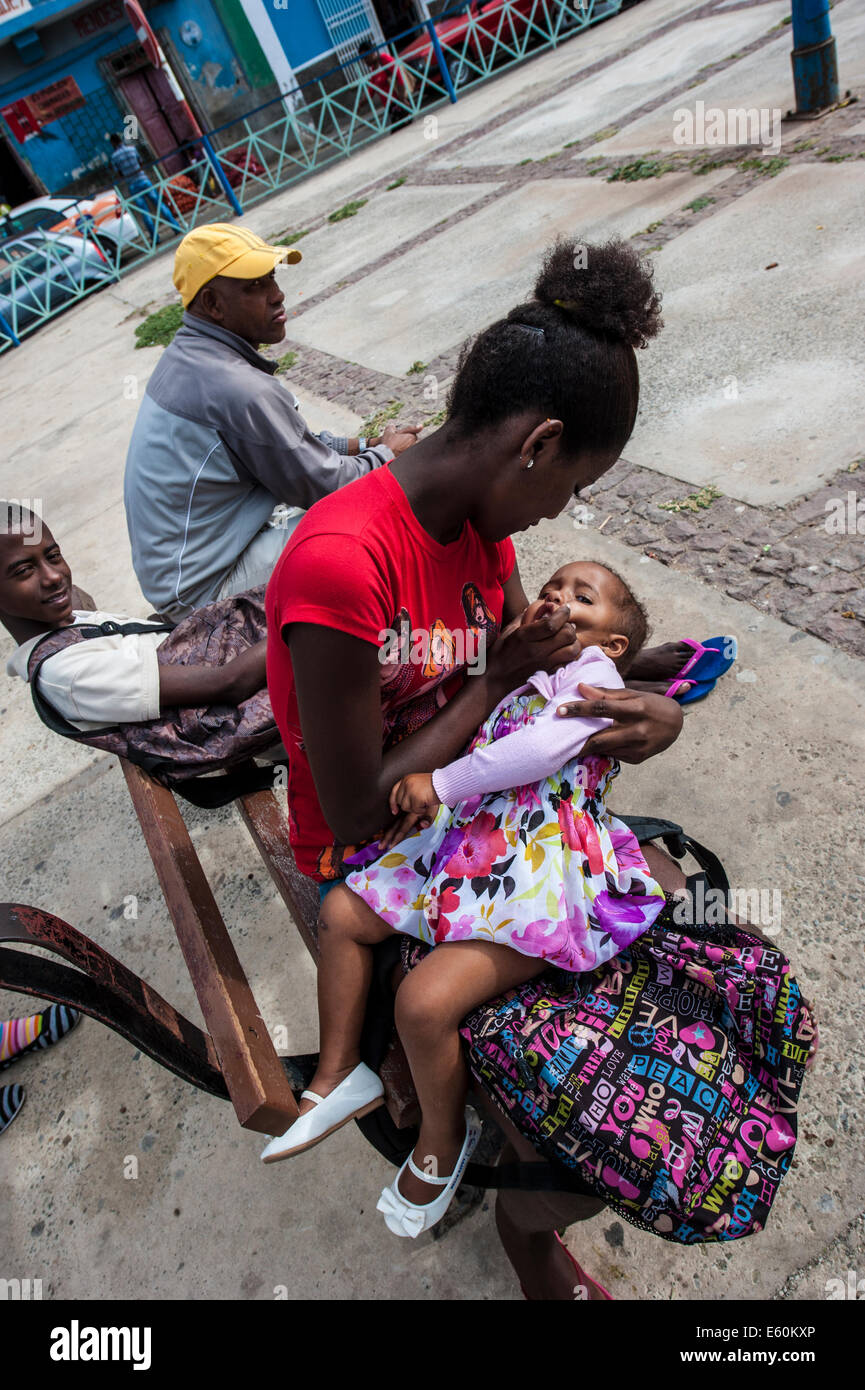 Native people of Mindelo, the only town on Sao Vicente Island in Cape ...