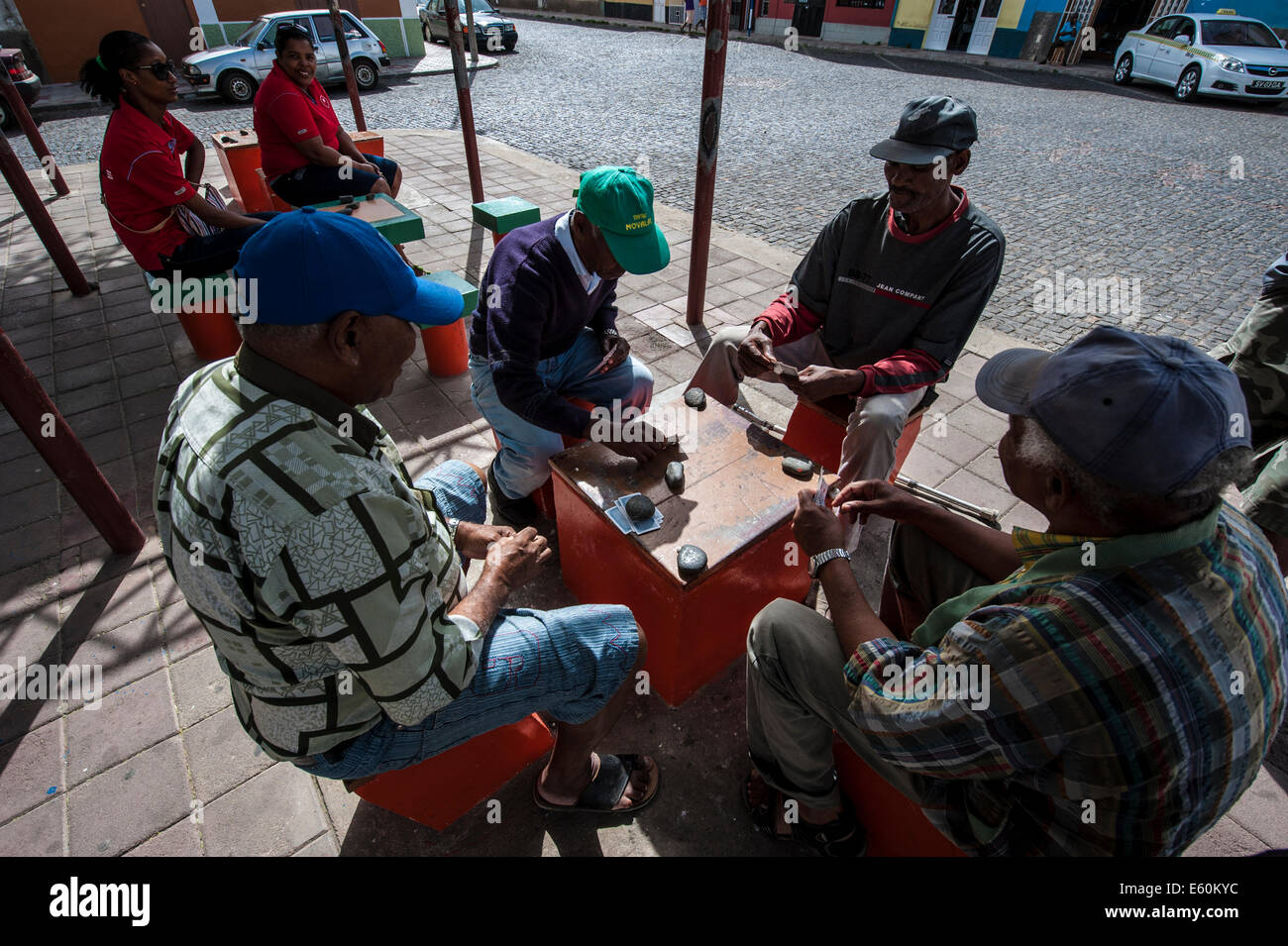 Native people of Mindelo, the only town on Sao Vicente Island in Cape ...