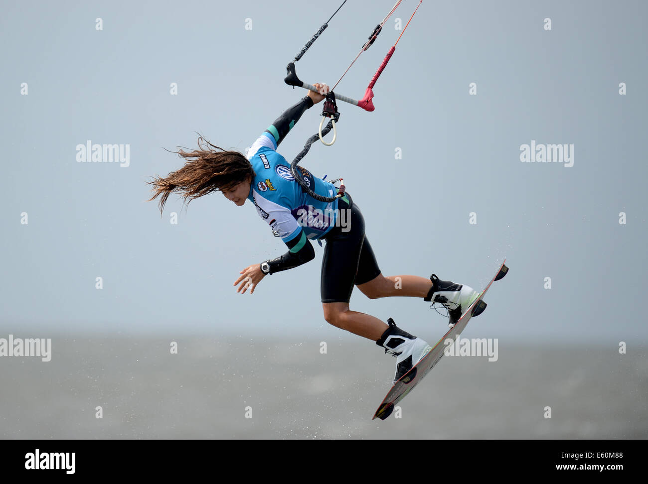 St. Peter Ording, Germany. 10th Aug, 2014. Soain's Gisela Pulido jumps ...