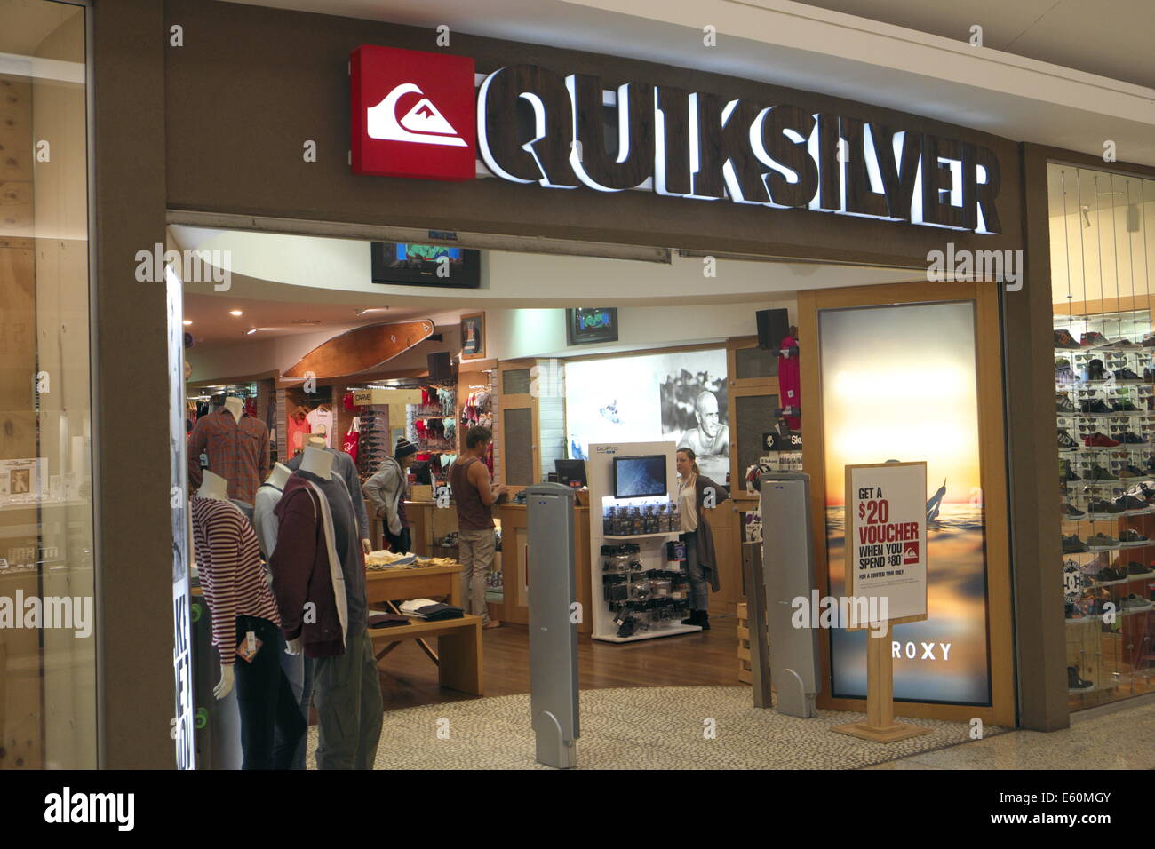Quiksilver surfing clothes store shop hi-res stock photography and ...